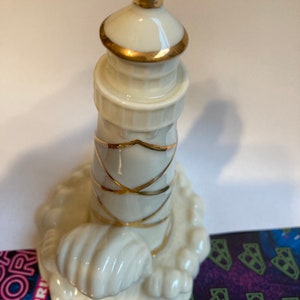Vintage Lenox Lighthouse With Certificate Fine China and 24KT Gold - Etsy