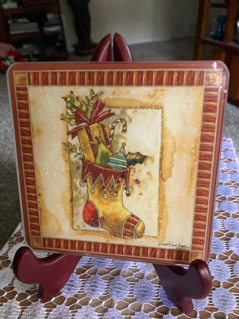 Christmas Stocking Trivet Pretty by Karen Hilliard Good - Etsy