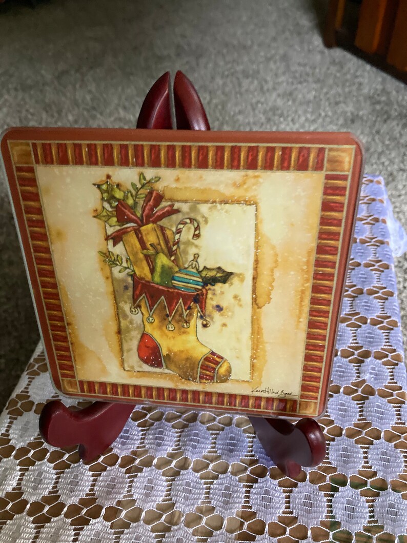 Christmas Stocking Trivet Pretty by Karen Hilliard Good - Etsy