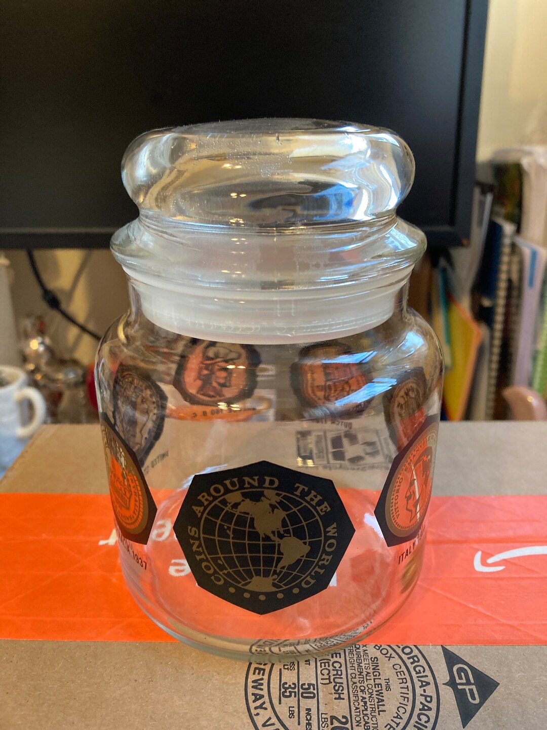 Rare Vintage Apothecary Jar: Coins Around the World - Etsy