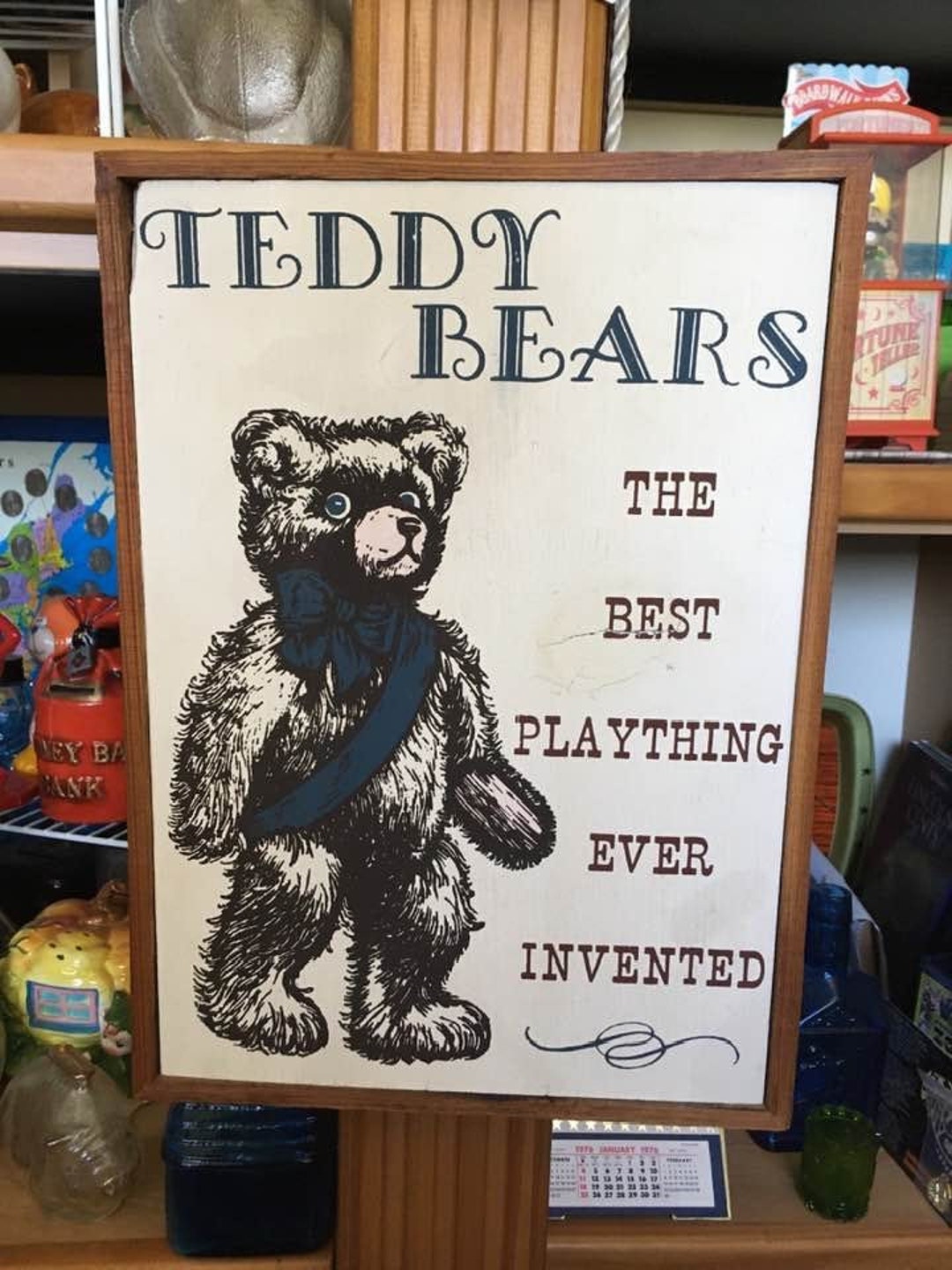 Hand Carved Teddy Bear Wooden Sign: Vintage Plaything Decor (15x11) - Etsy
