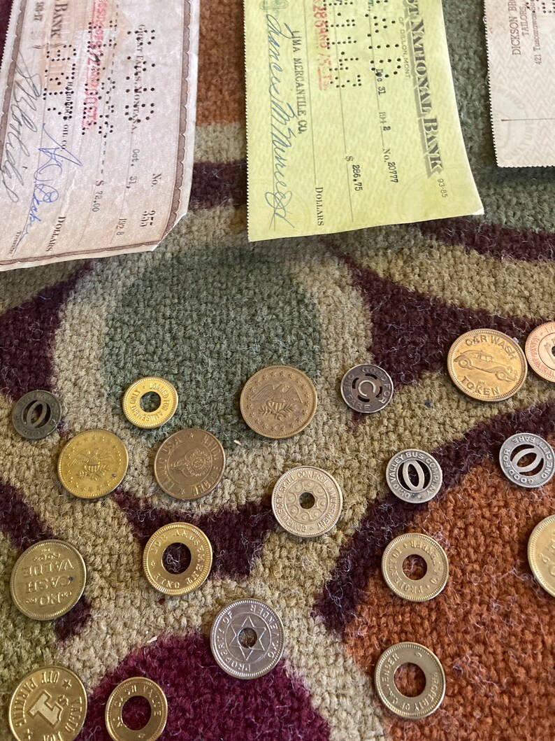 Old Tokens Old Checks and Copper Crosses - Etsy