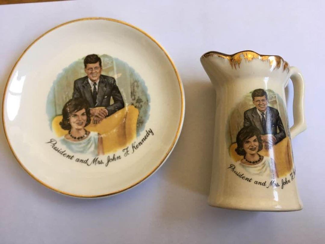 Vintage JFK Creamer Pitcher and Saucer: Presidential Memorabilia - Etsy