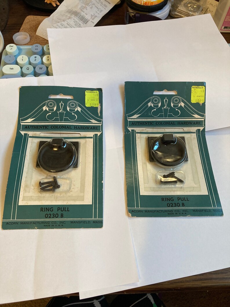 Authentic Vintage Colonial Hardware Set of 2 Ring Pulls 0230B - Etsy