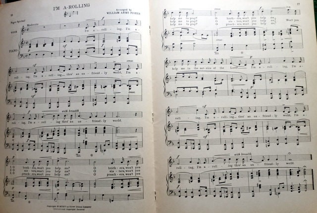 Original Vintage Sheet Music 1925 Ten Negro Spirituals in Song Form ...