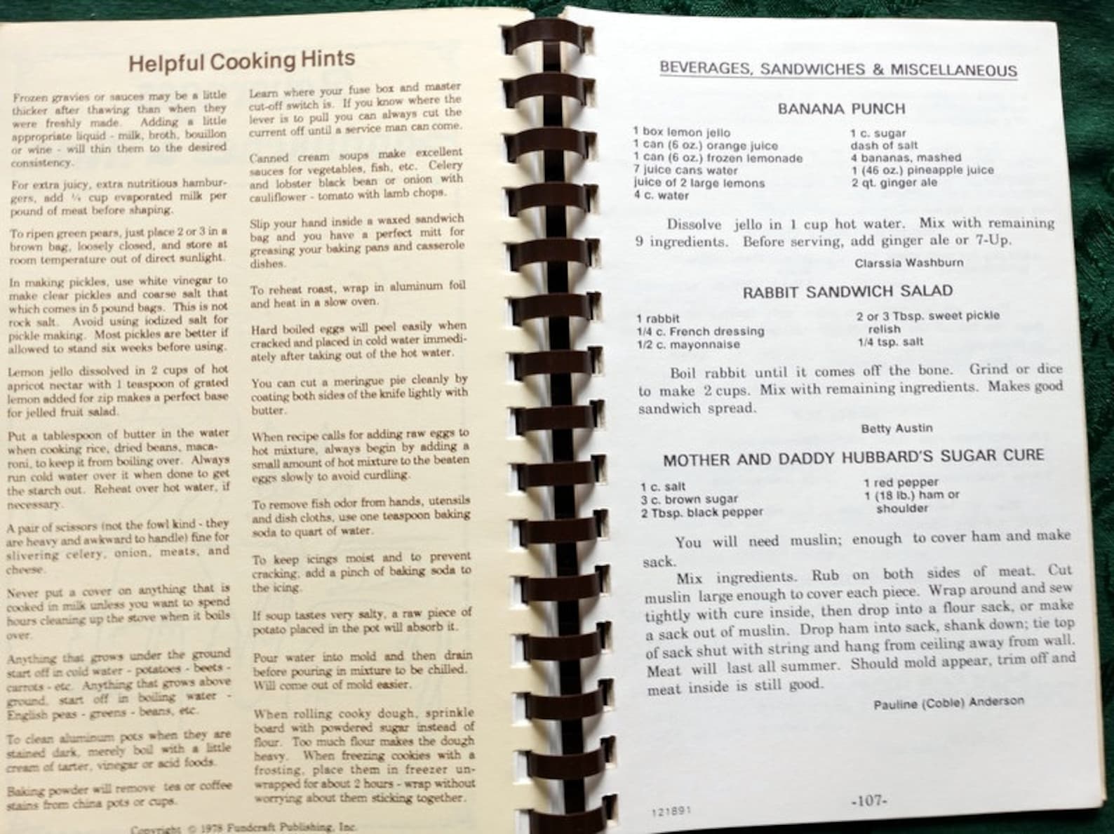 Original 1991 Huggins Missouri Fire Department Burnt Offerings Cookbook ...