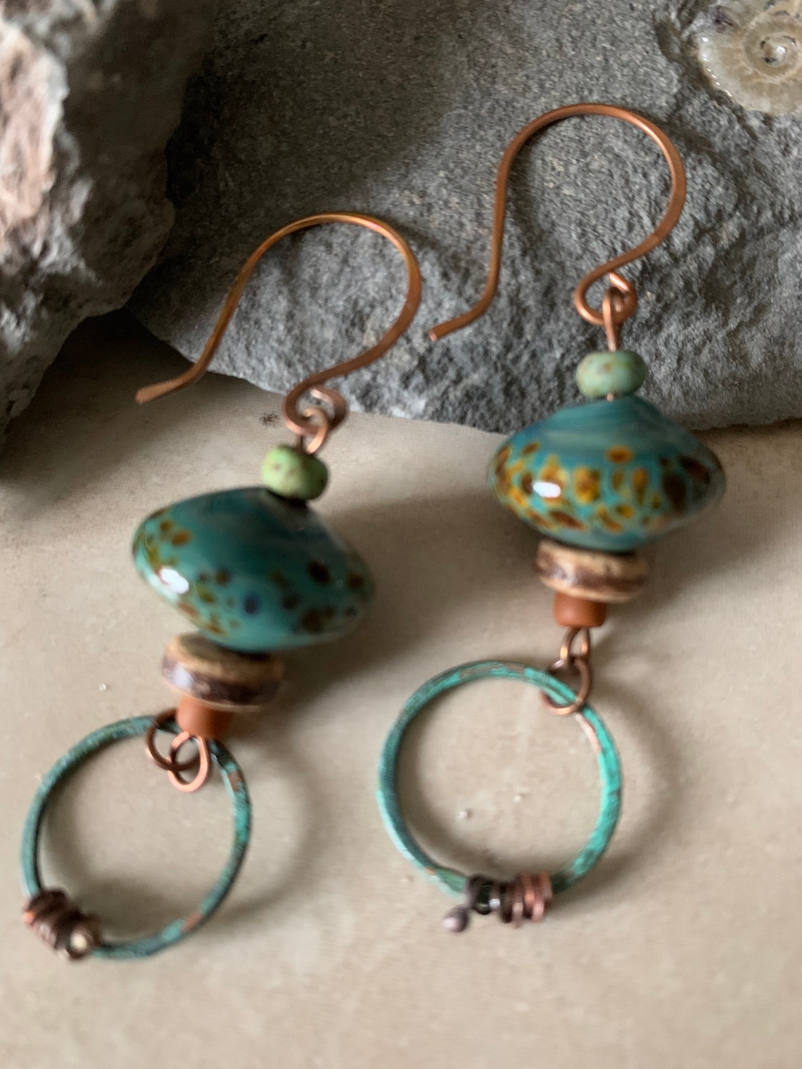 Earthy Rustic Chic Earrings - Etsy