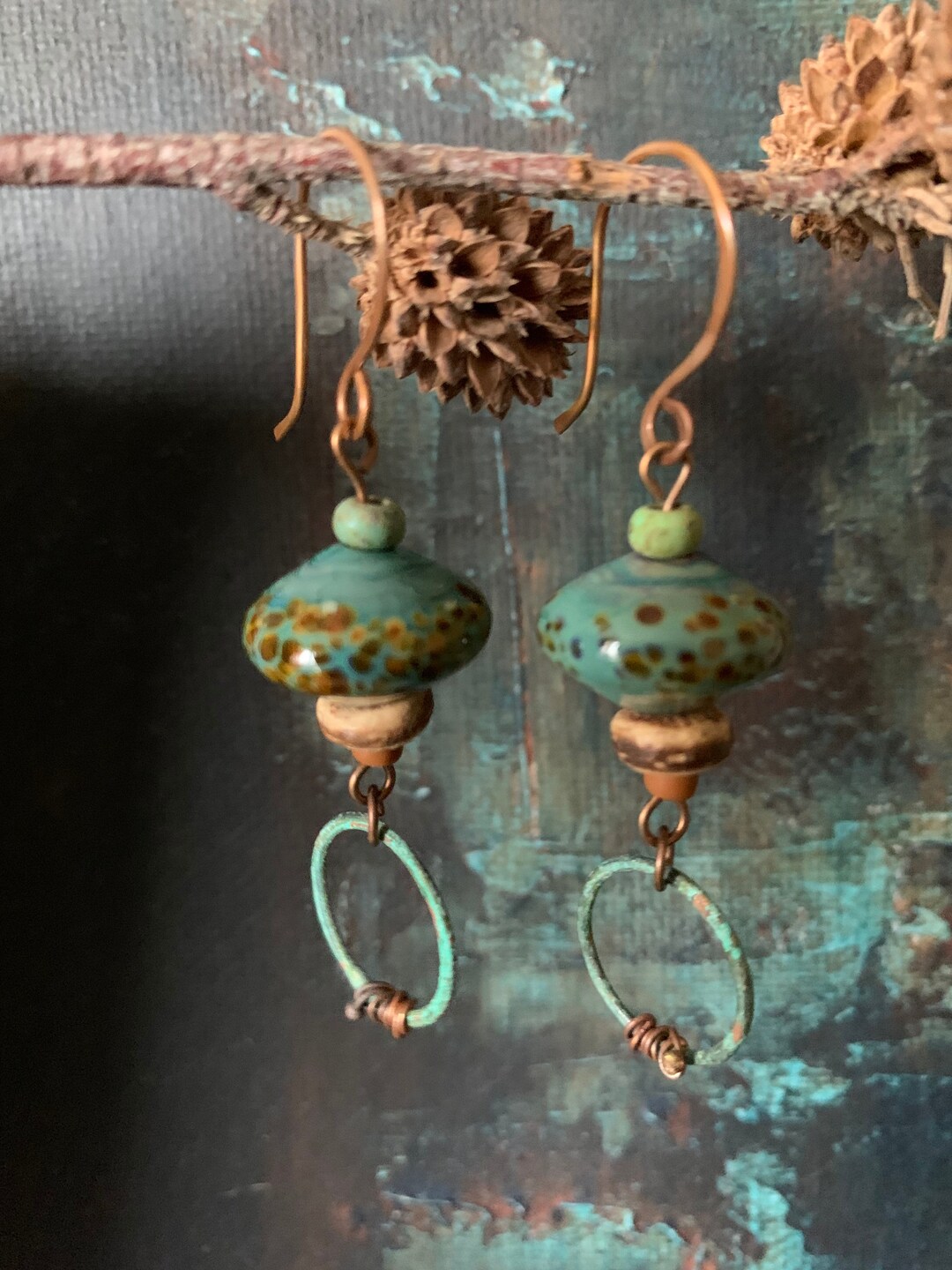Earthy Rustic Chic Earrings - Etsy