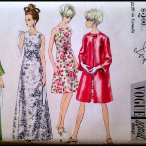 Rare Vogue Special Design 6968 Evening Dress and Coat Bust 31 UNCUT - Etsy