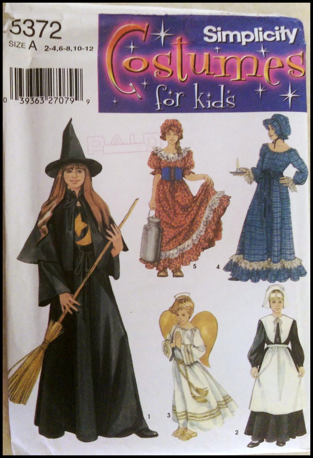 Simplicity 5372 Misses' Girl's Costume Size (2-12) UNCUT - Etsy