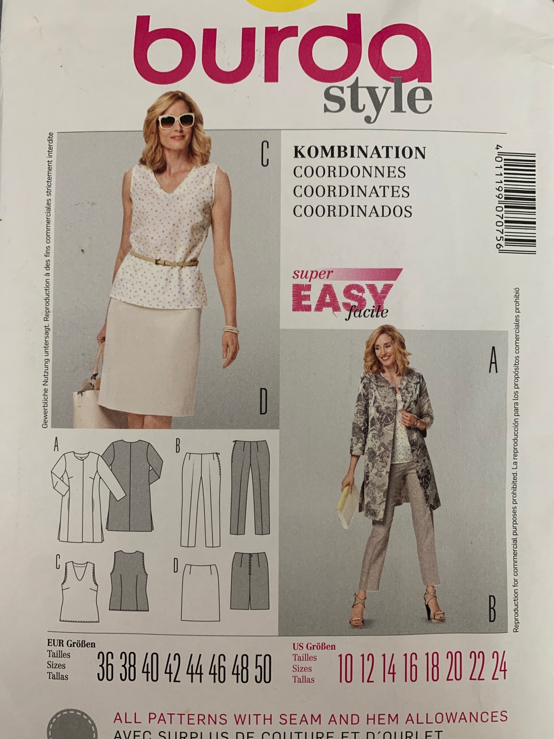 Burda Style 7075 Misses’ Coordinates Size 10-24 UNCUT - Etsy