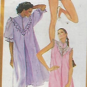 Simplicity 5738 Misses' Nightgown in Two Lengths and Baby Doll Size (10 ...