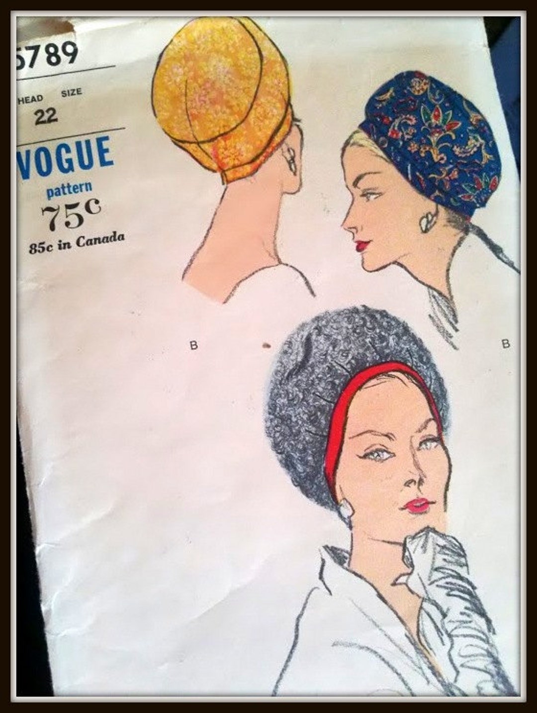Vogue Hat Pattern 5789 - Etsy