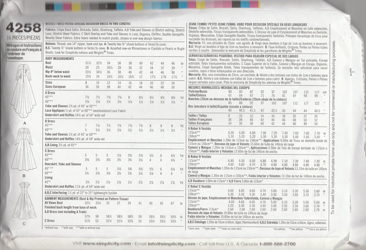 Simplicity 4258 Misses'/ Miss Petite Special Occasion | Etsy