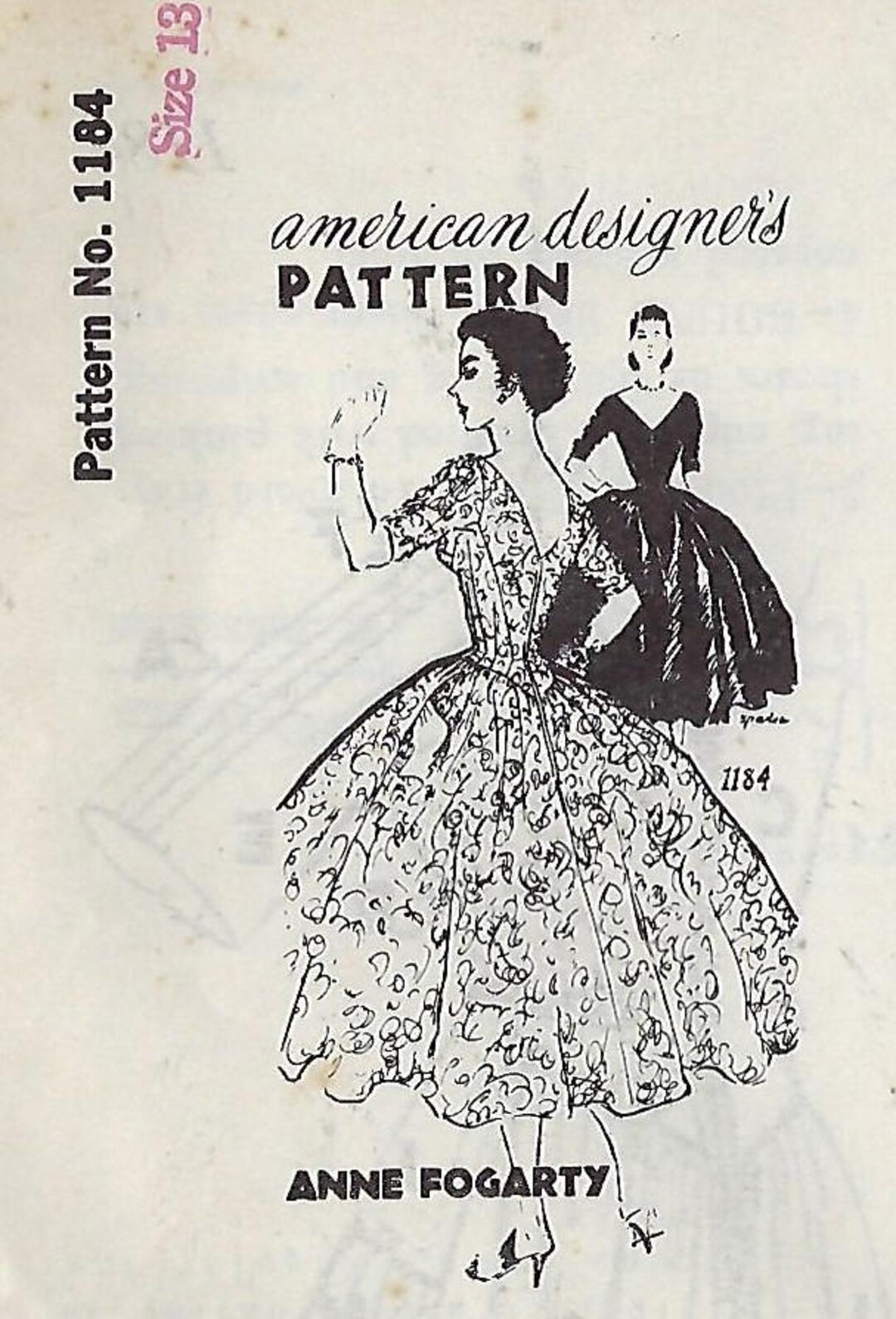 Spadea American Designer's Pattern "ann Fogarty" Size 13 Bust 36" UNCUT ...