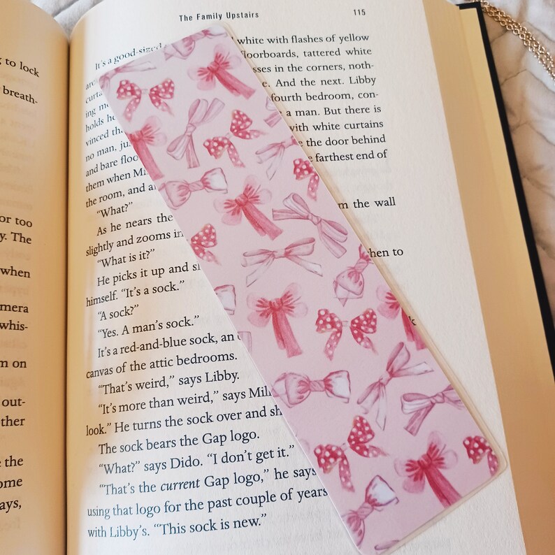 Pink Bow Bookmark Book Accessories Reader Gift Coquette - Etsy