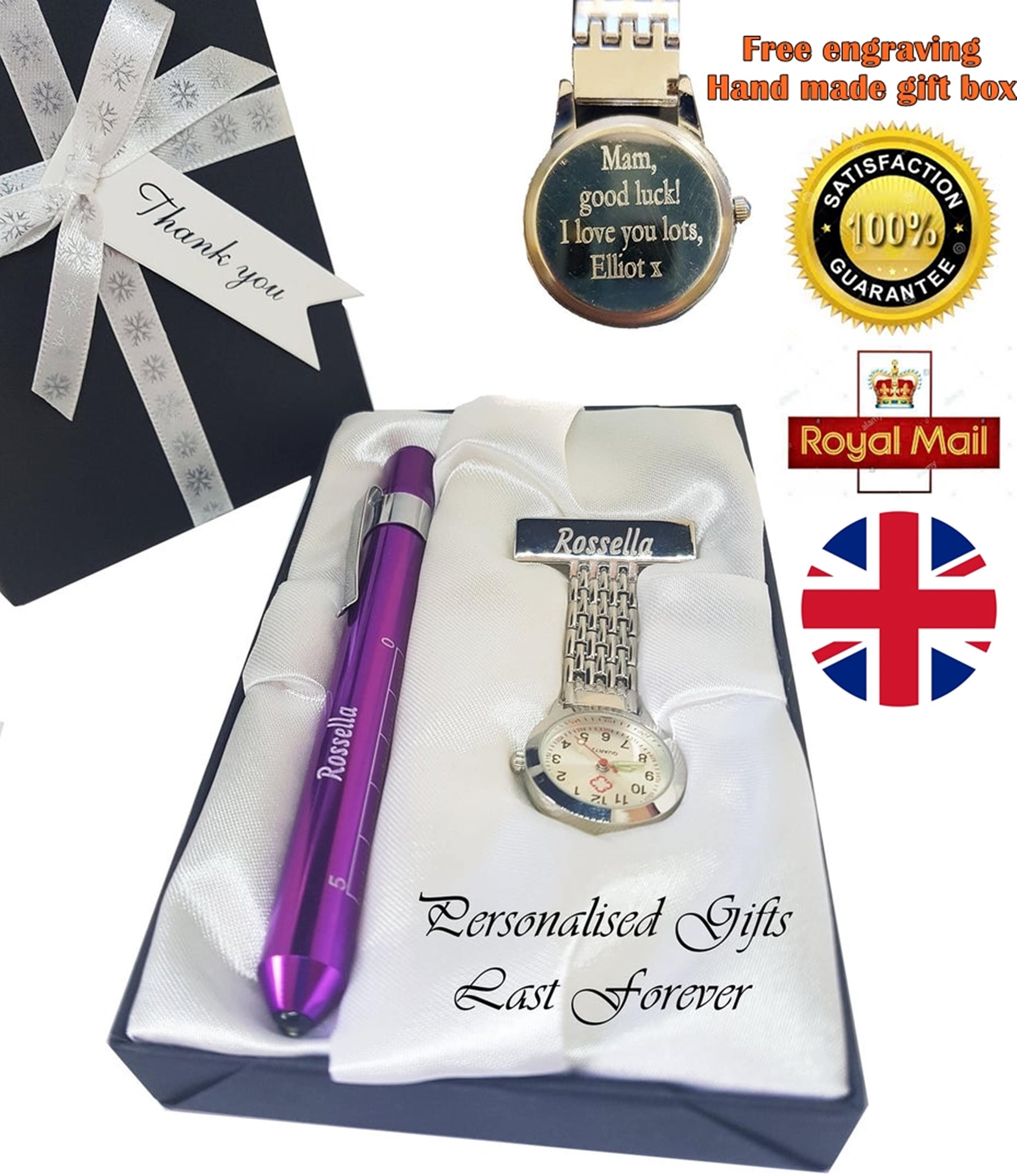 Personalised Fob Watch Nurses Vet Customised Examination Torch, Gift ...