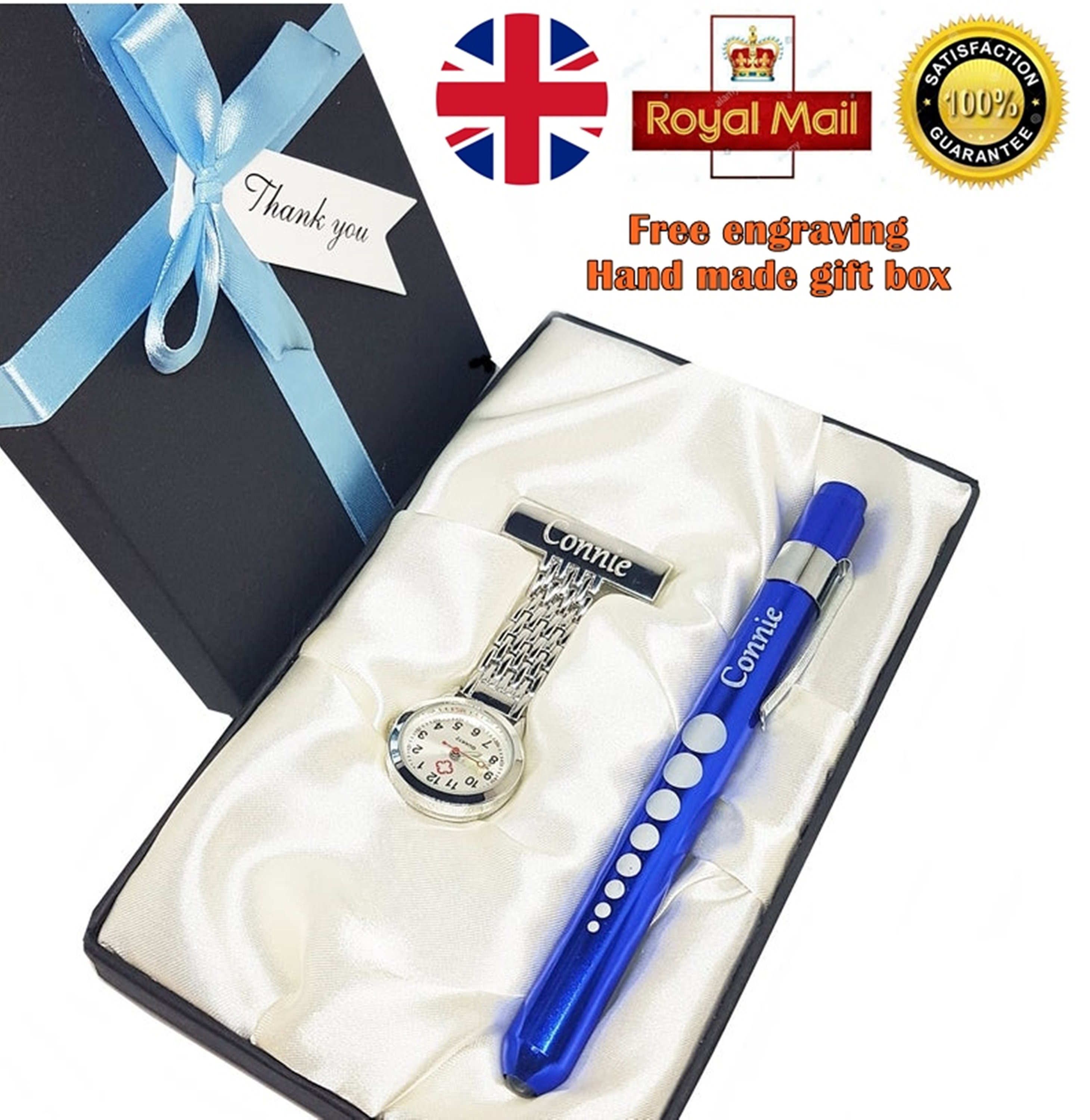 Personalised Fob Watch Nurses Vet Customised Examination Torch, Gift ...