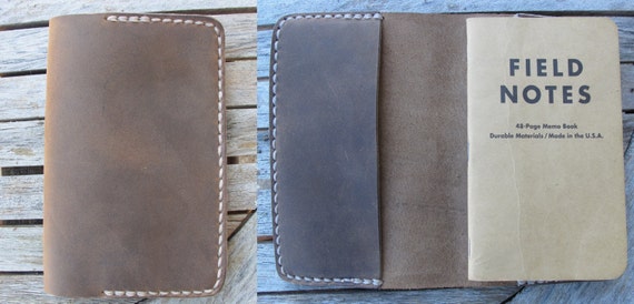 Handmade Leather Field Notes Case Crazy Horse Light Brown | Etsy