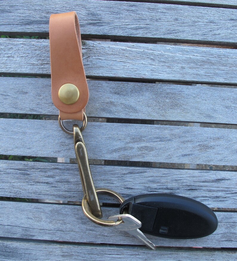 The Traveler Belt Loop Fish Hook Key Chain Horween Natual | Etsy