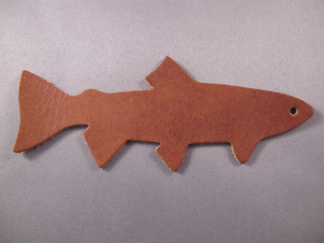 Leather Trout Fish Patch Cut From 6 Ounce Horween Leather for Bags ...
