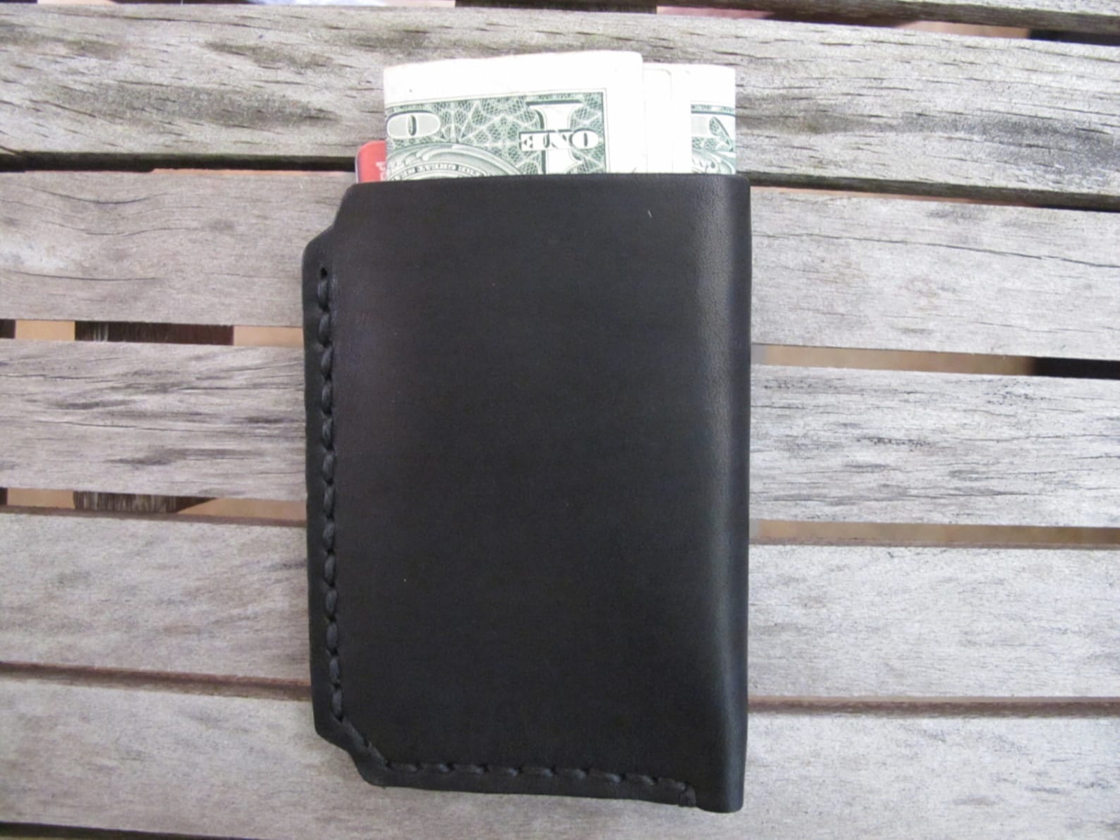 Handmade Horween Leather Minimalist Card Wallet - Etsy