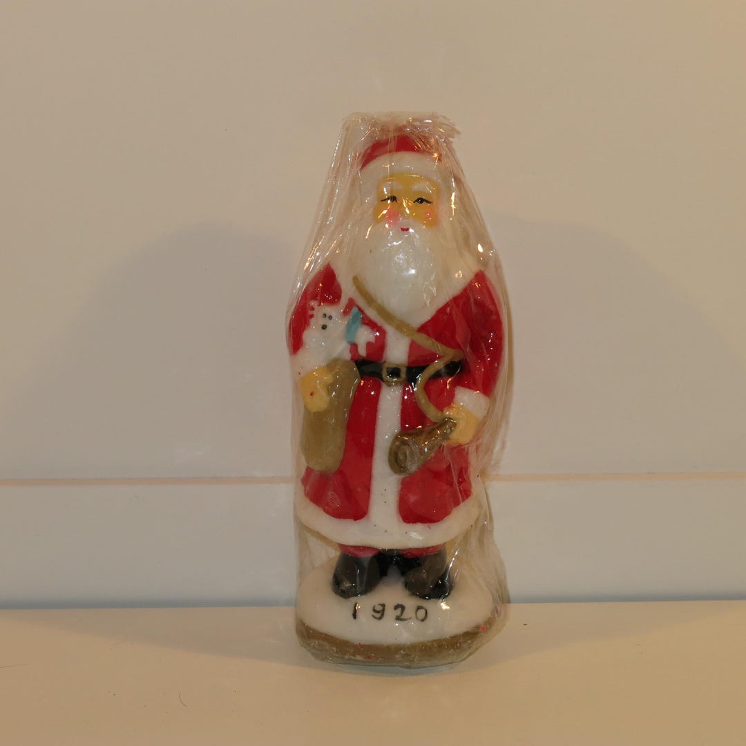 Vintage 1920 Santa Candle Never Used Very Good Wrapped in Plastic to ...