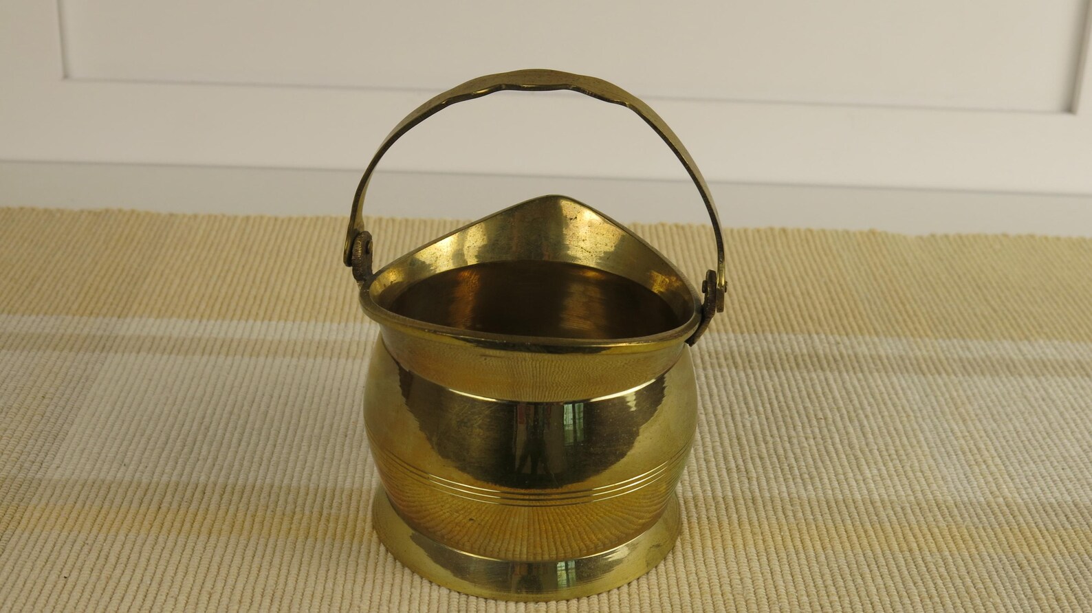Vintage Small Brass Coal Scuttle - Very Nice for Storing Matches or Use ...