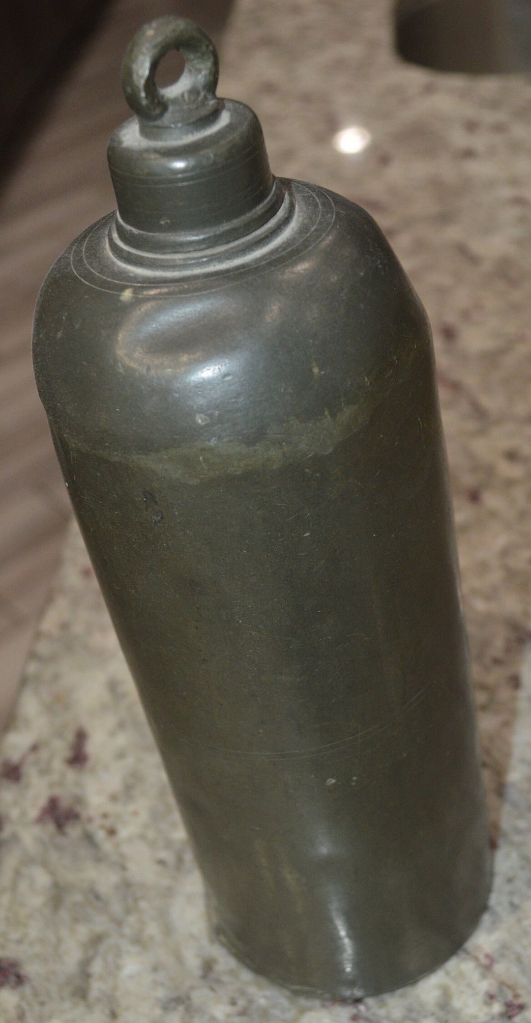 Antique Pewter Water Bottle, 14 Tall, Angel W Palm Branch Logo, Rare - Etsy