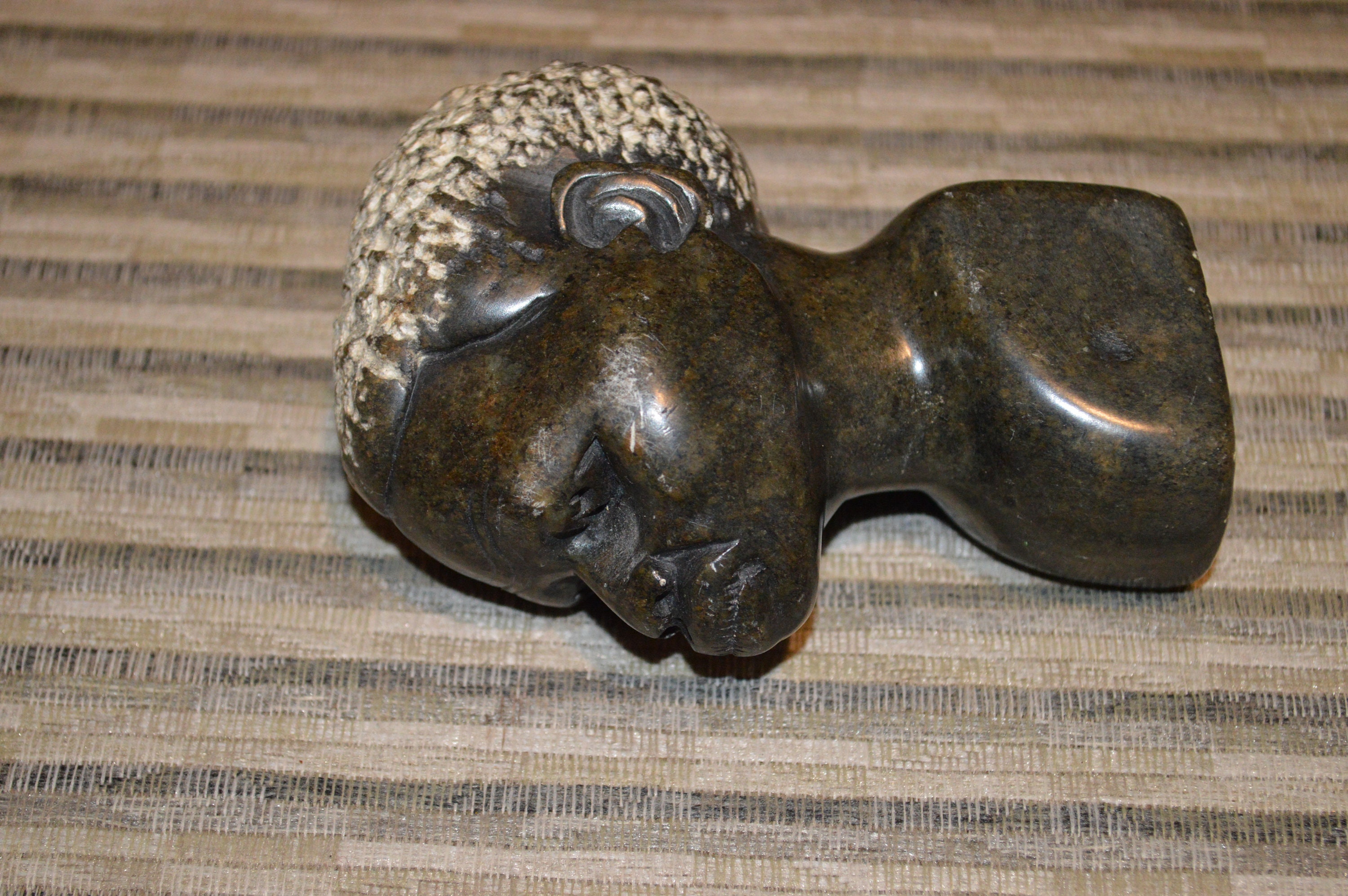 African Carved Stone Probably Springstone Lovely Bust of - Etsy