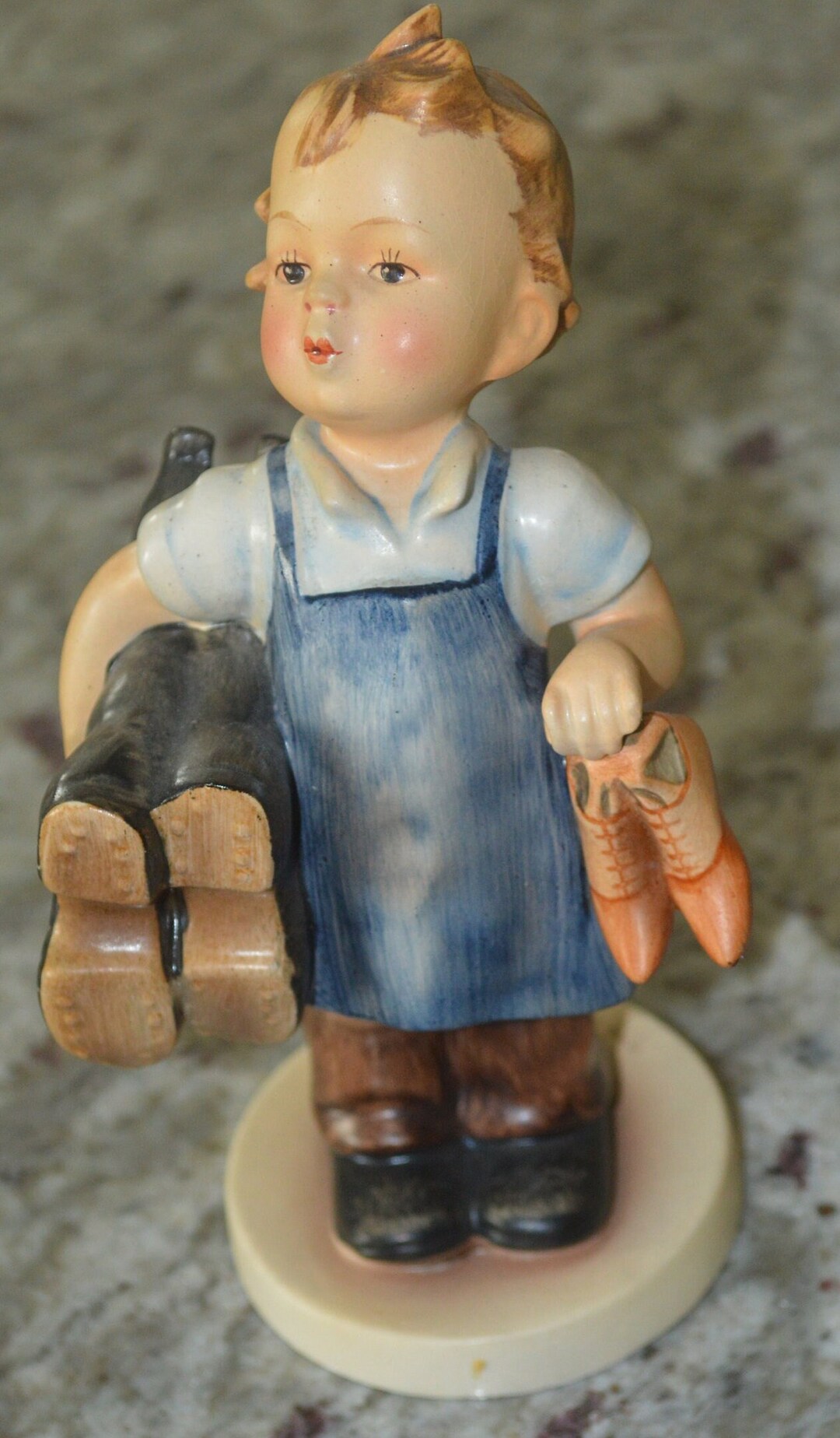 RARE EARLY Goebel Hummel Vintage 143 Boy Cobbler Carrying Boots ...