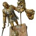 Bronzed Rare Conquistador Statue, Hand-made, Foot on Globe, Sword ...