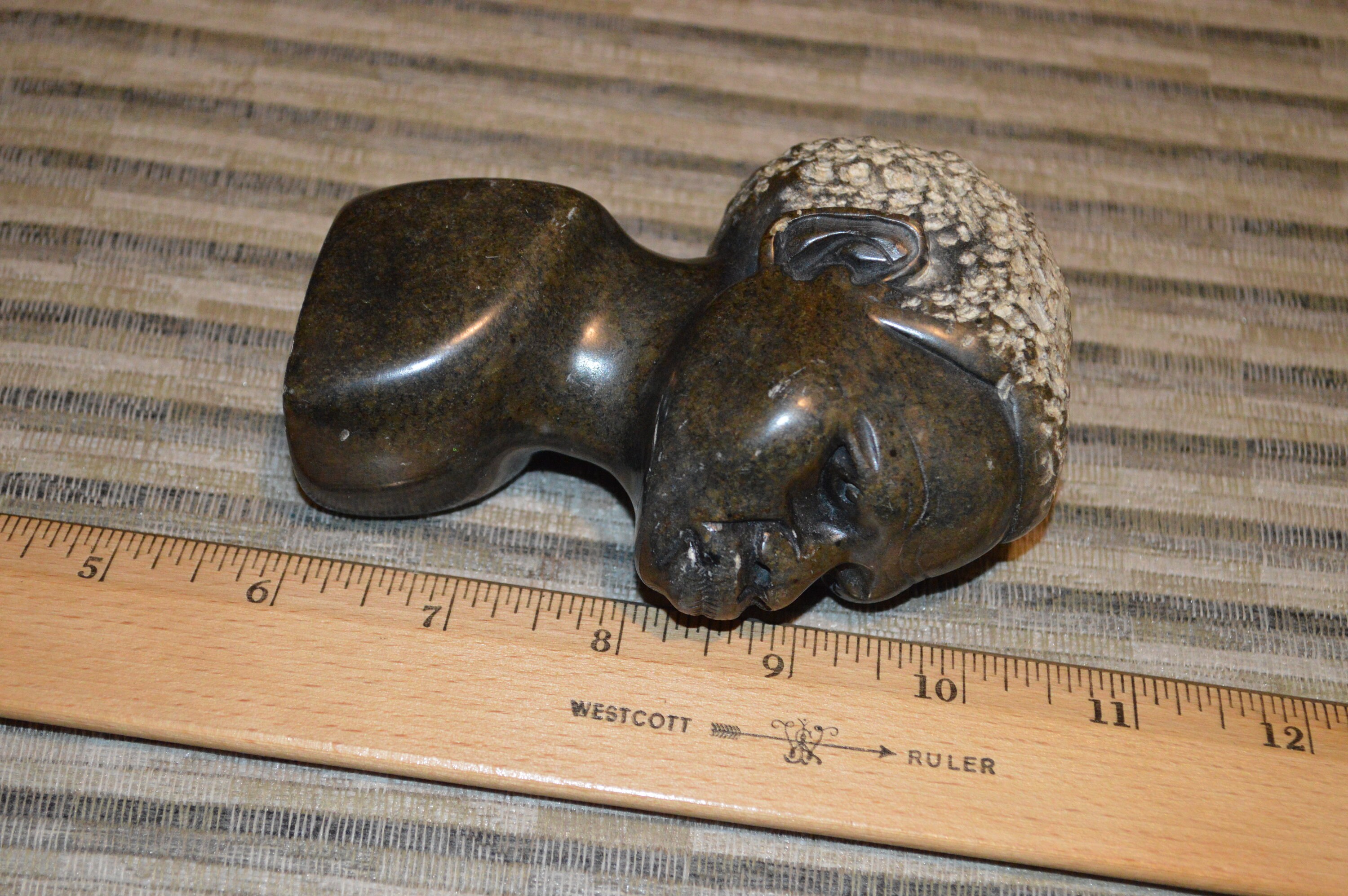 African Carved Stone Probably Springstone Lovely Bust of - Etsy