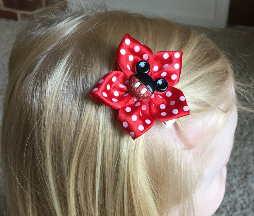 Mickey Mouse Hair Clip, Hair Bow, Disney, Girl's, Child's, Kanzashi - Etsy
