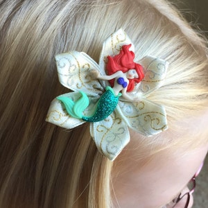 Disney's Ariel, the Little Mermaid Hair Clip/ Hair Bow, Sea Green ...