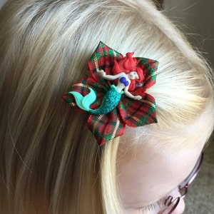 Disney's Ariel, the Little Mermaid Hair Clip/ Hair Bow, Sea Green ...