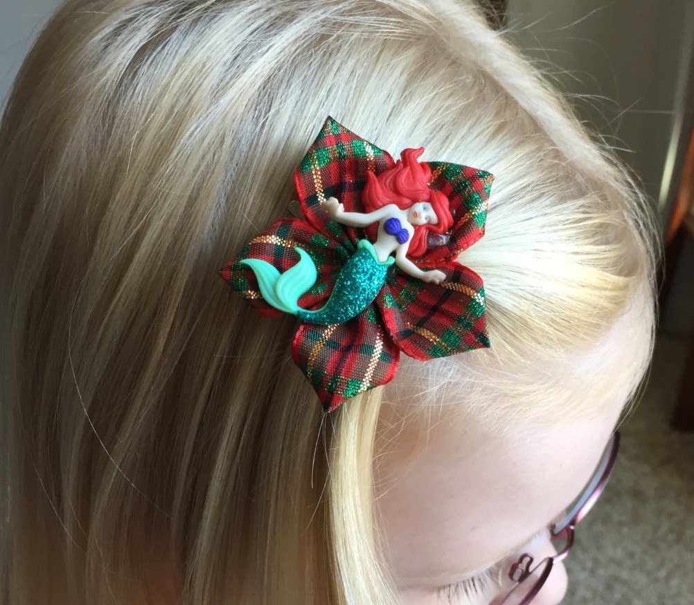 Disney's Ariel, the Little Mermaid Hair Clip/ Hair Bow, Sea Green ...
