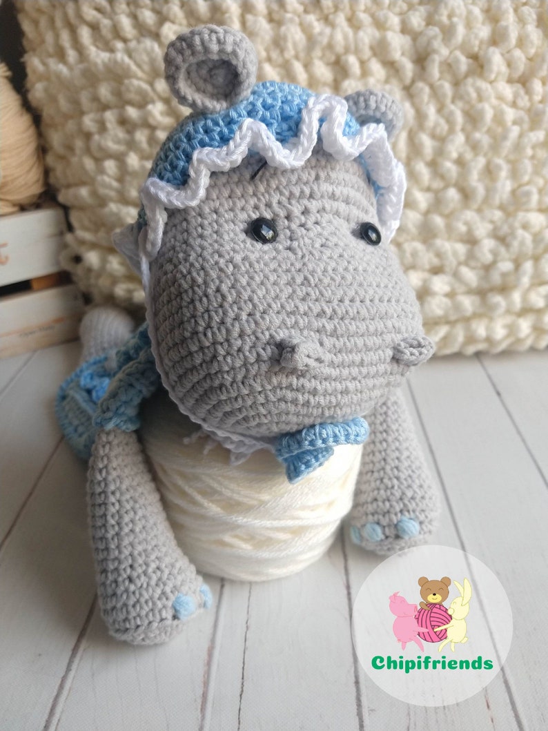 CROCHET PATTERN Hippo Security Blanket English Spanish and - Etsy