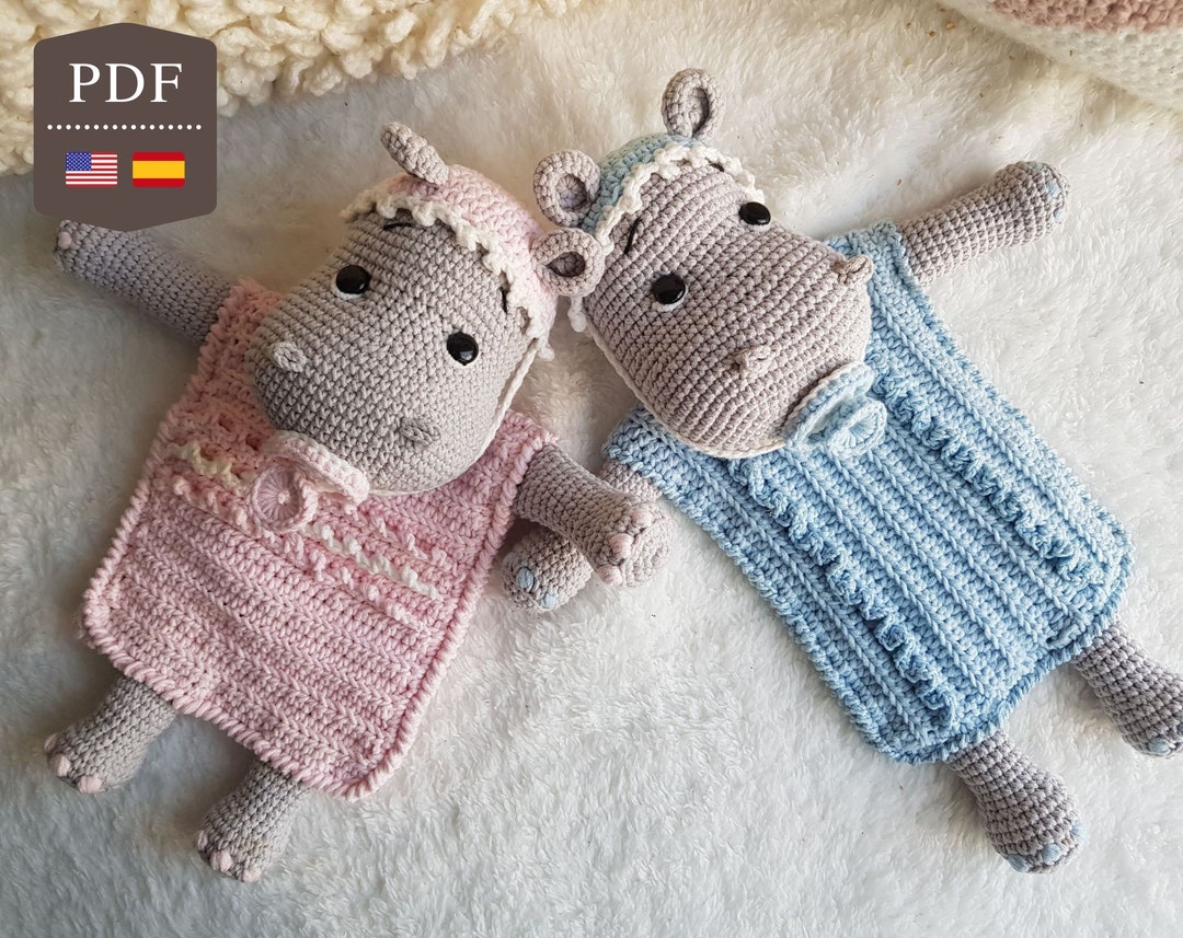 CROCHET PATTERN Hippo Security Blanket Baby Hippo English - Etsy