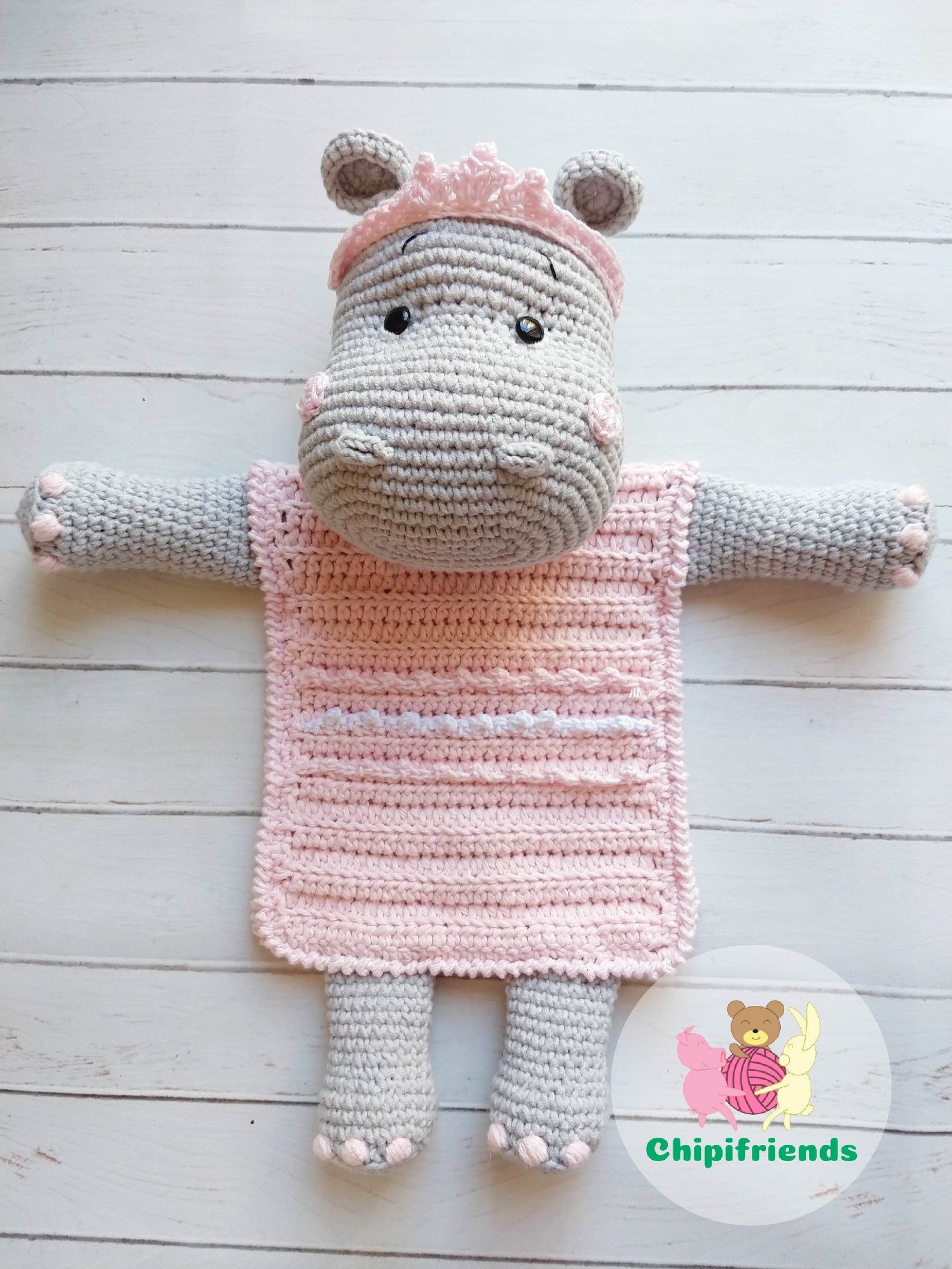 CROCHET PATTERN Princess Hippo Security Blanket English - Etsy