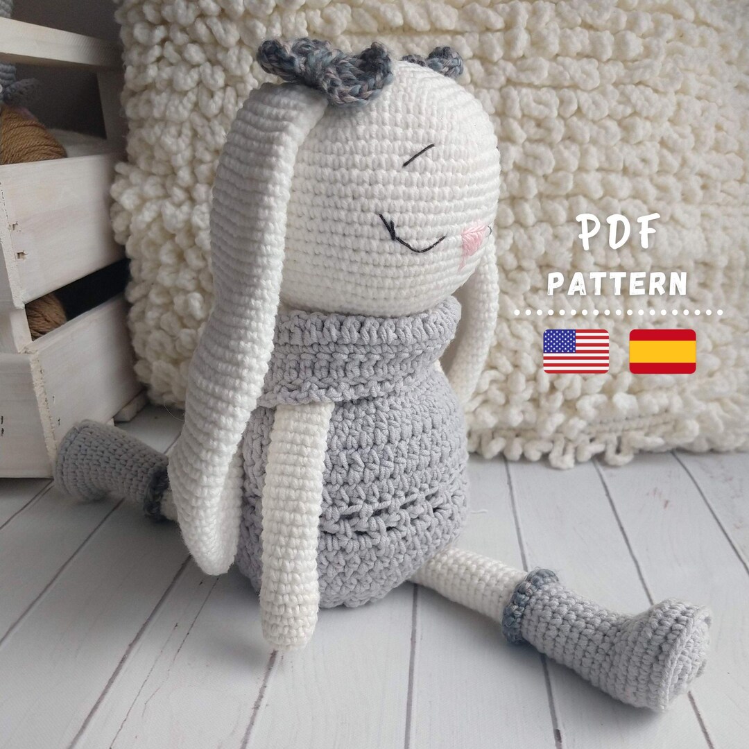 Amigurumi Bunny Doll Pattern, Cute Crochet Bunny With Cardigan Sweater ...