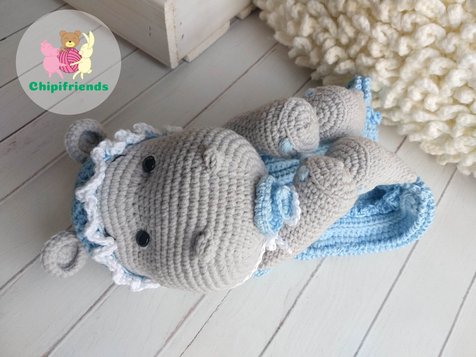 CROCHET PATTERN Baby Hippo Security Blanket Inglish and - Etsy