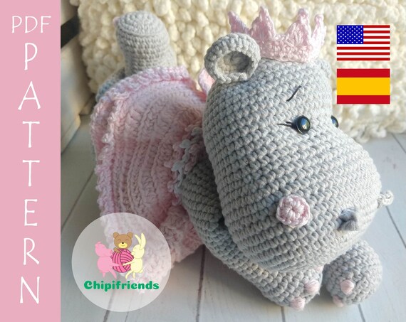 CROCHET PATTERN Princess Anya Hippo Amigurumi Tutorial | Etsy