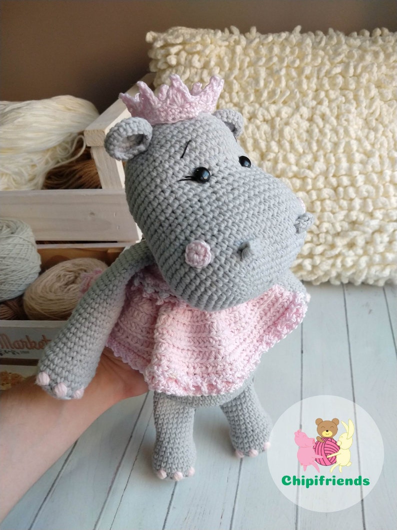 CROCHET PATTERN Princess Anya Hippo English Spanish and - Etsy