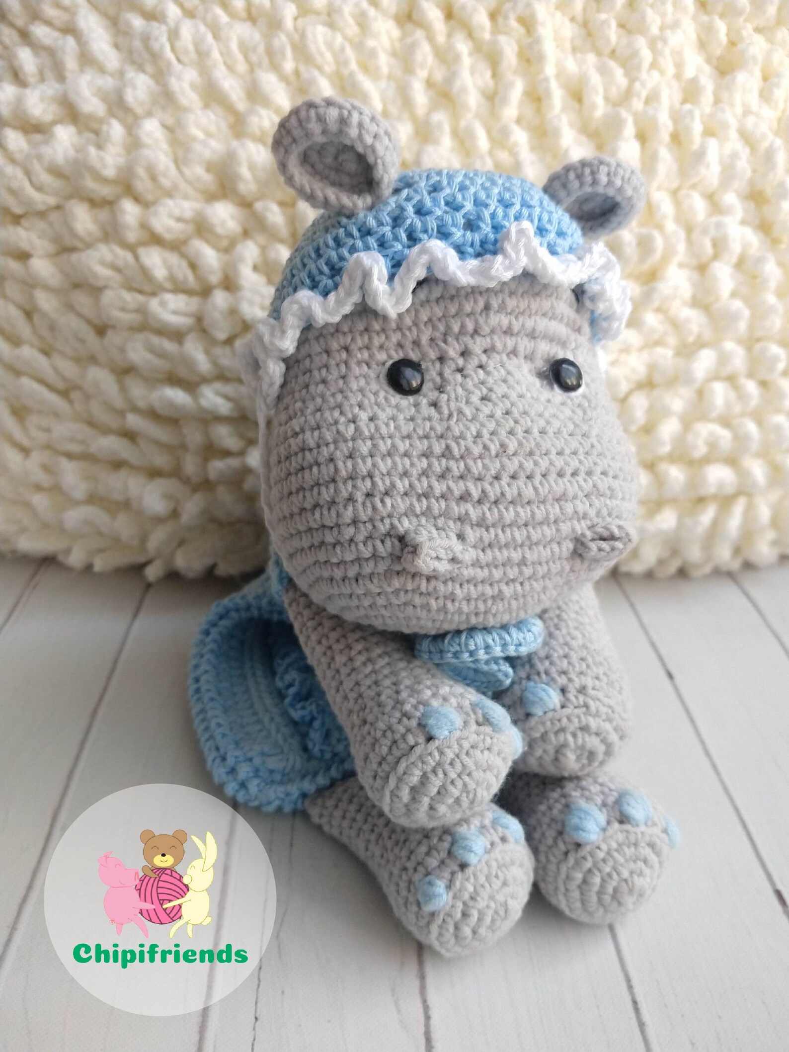 CROCHET PATTERN Baby Hippo Security Blanket, Inglish and Spanish ...