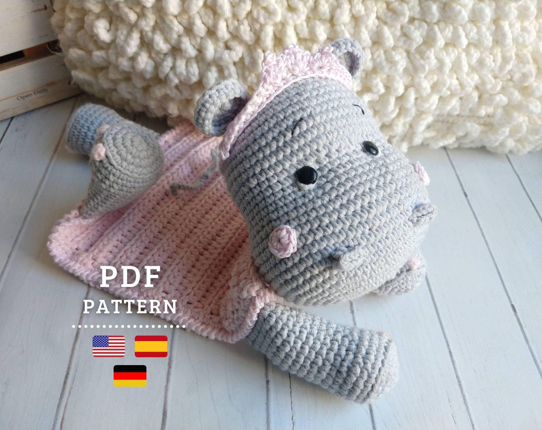 CROCHET PATTERN Princess Hippo Security Blanket - Pattern in English ...