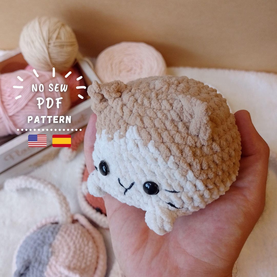 3 in 1 No-sew Crochet Pattern | Amigurumi Bread Cats in Baskets Pattern ...