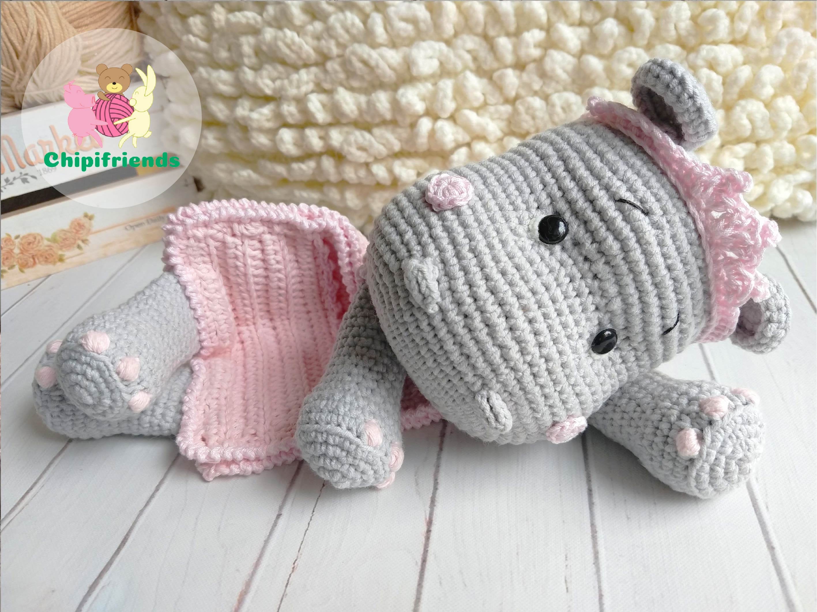 CROCHET PATTERN Hippo Security Blanket Princess and Baby | Etsy