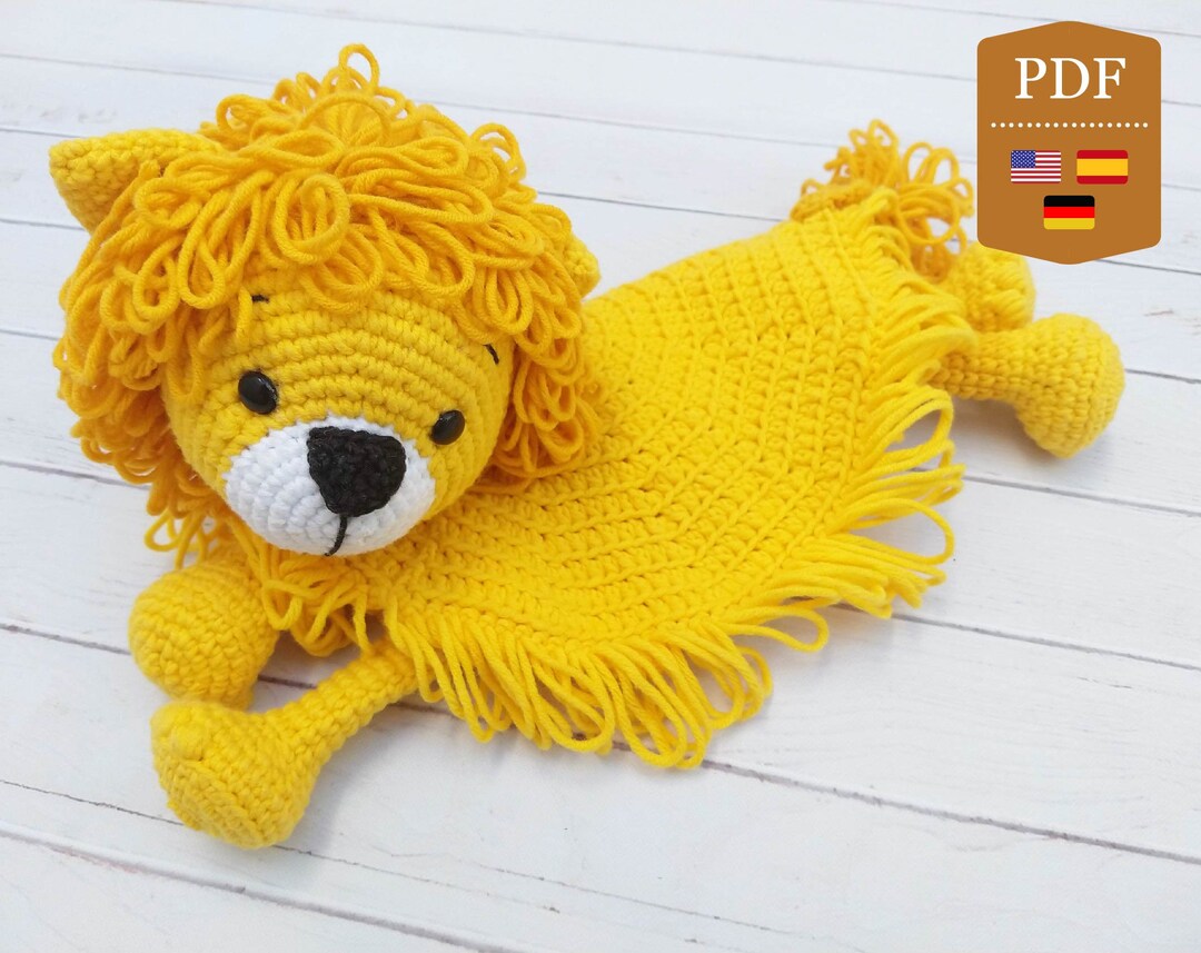 CROCHET PATTERN Lion Security Blanket King of the Jungle - Etsy Canada