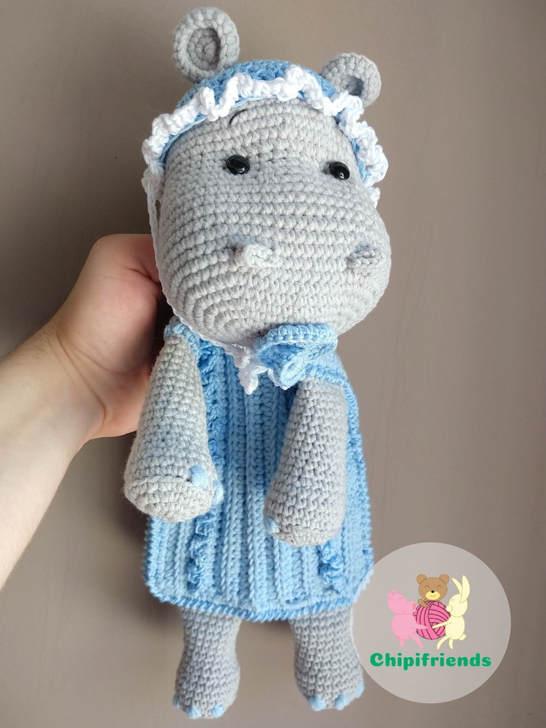 CROCHET PATTERN Baby Hippo Security Blanket Inglish and - Etsy